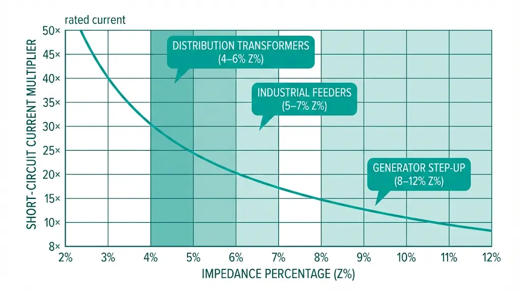 Transformer Impedance (Z%) Guide 2026: Fault Current & Voltage Drop