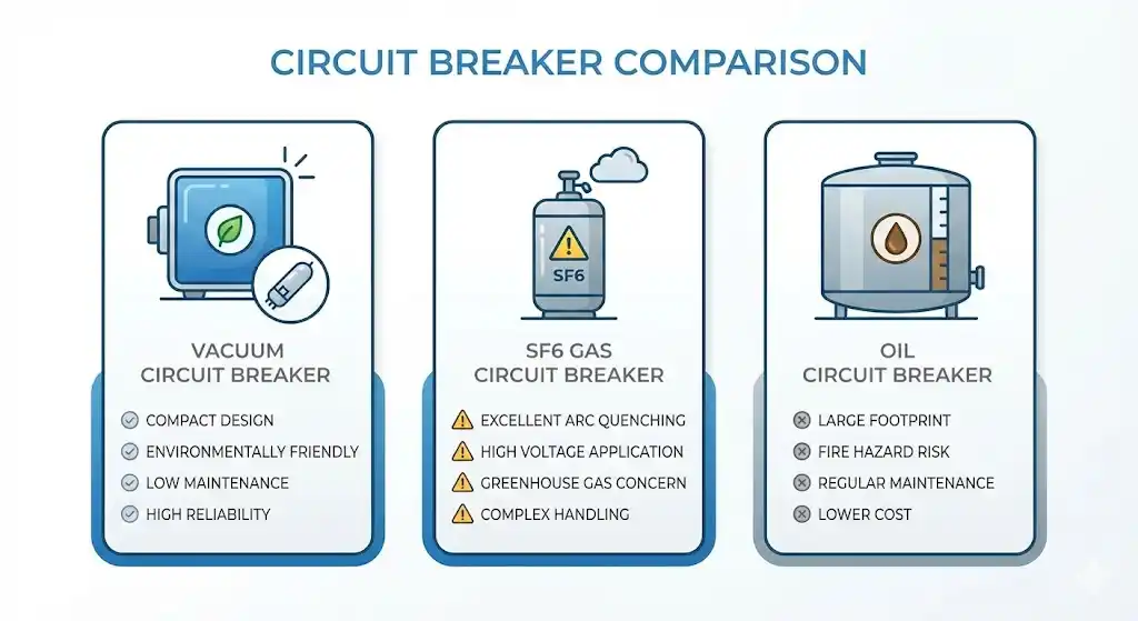 What Is a Vacuum Circuit Breaker (VCB)? Working Principle & Engineering ...