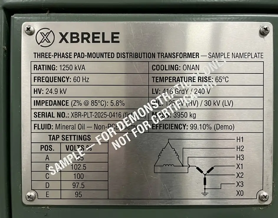 How to Read a Transformer Nameplate (With Examples) | XBRELE