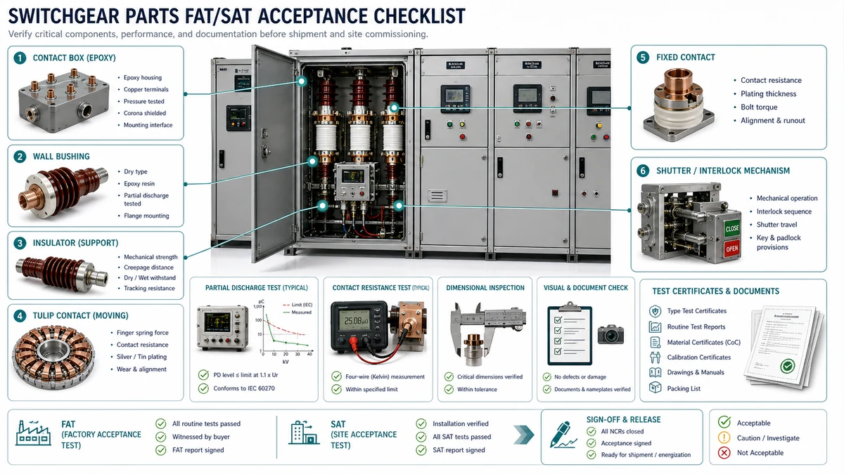 Switchgear Parts FAT/SAT Acceptance Checklist